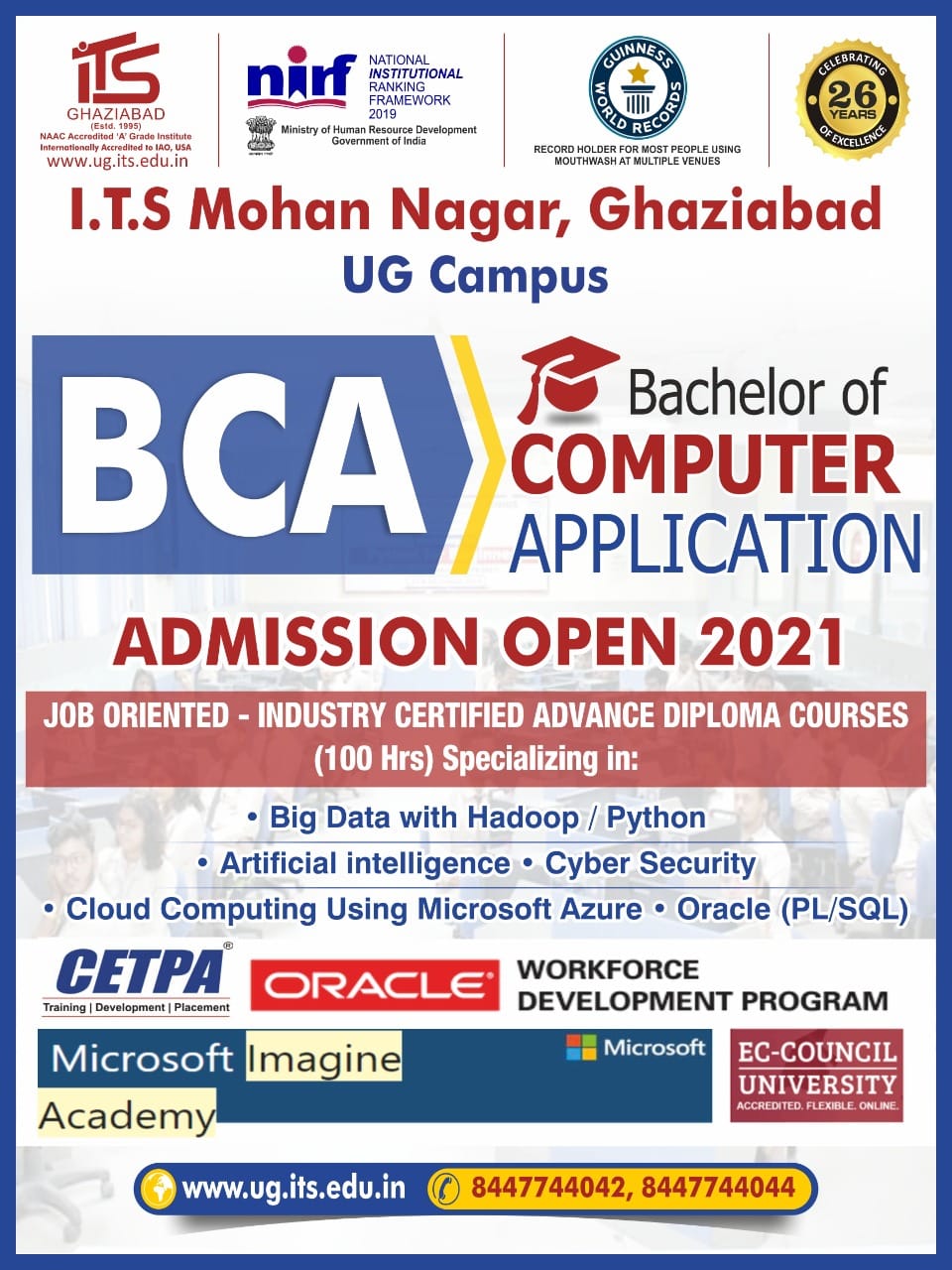 ITS Admission Eligibility For BBA And BCA Course 